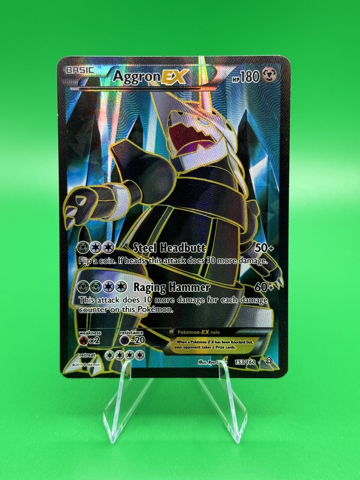 Aggron EX 153/160 Full Art Ultra Rare Primal Clash Pokemon MP | eBay