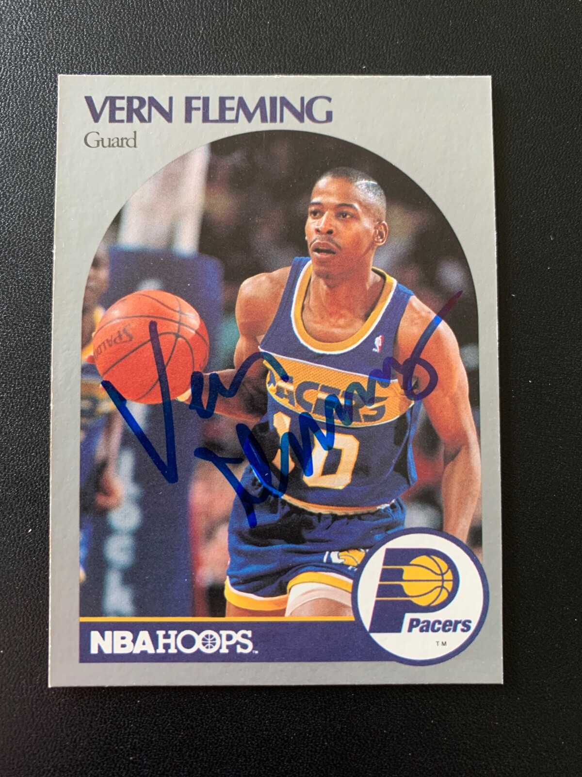 Vern Fleming Signed 1990-91 NBA Hoops #133 Card Indiana Pacers ...