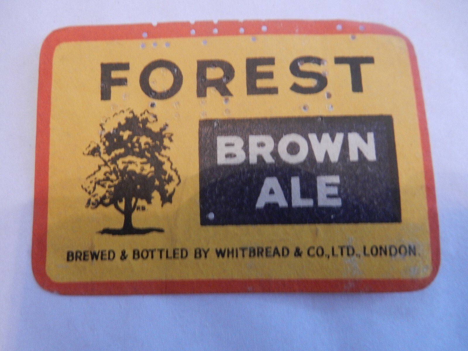 WW2 ERA DAMAGED BEER LABEL TO UPCYCLE GRAPHICS FOREST BROWN ALE ...