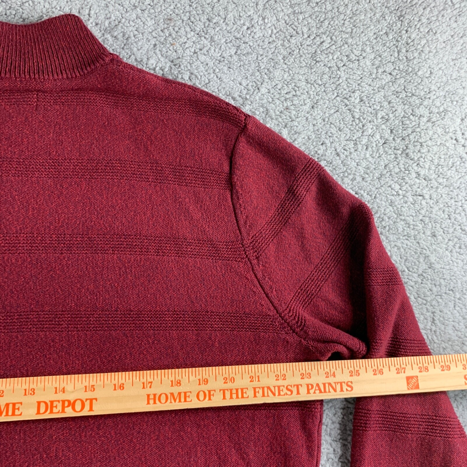 NEW Ralph Lauren Chaps Sweater Mens XL Red Maroon Striped Mock Pullover ...