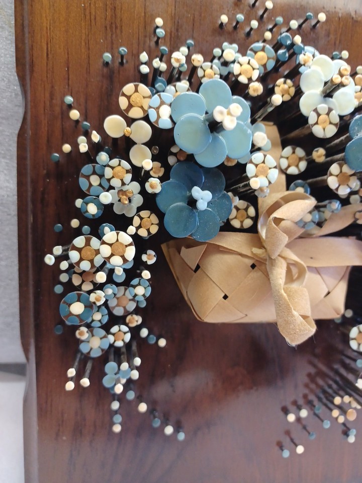 70s Pol-O-Craft 3D Nail Art Wall Decor Pauline Owens Bouquet Flowers ...