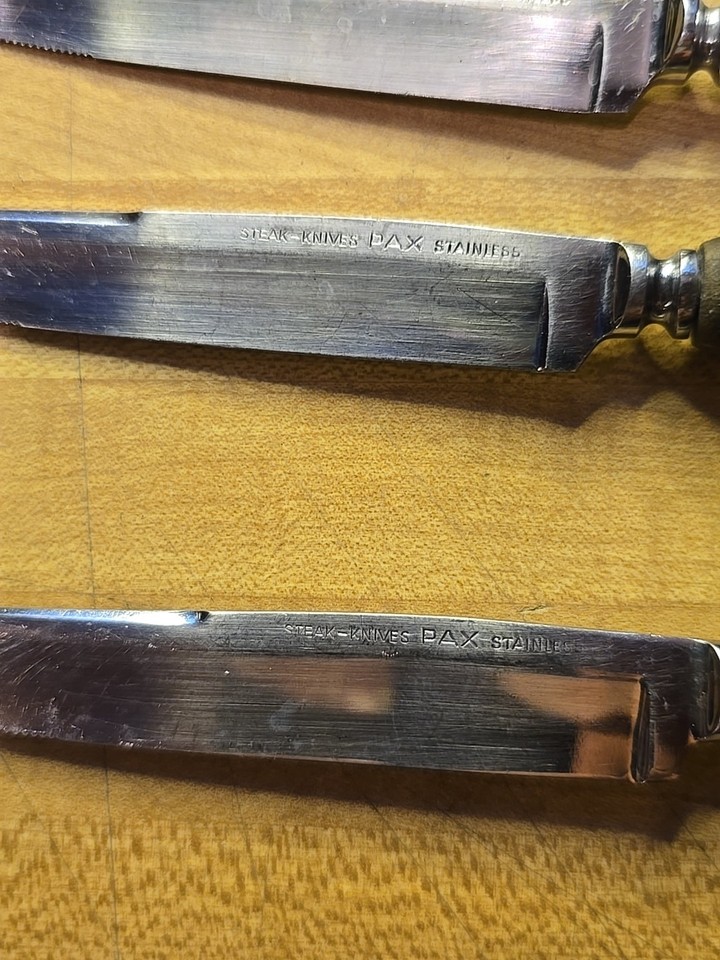6 Vtg H.Eicker & Sohne Solingen Germany Strak Knives W/ Wood Handle ...