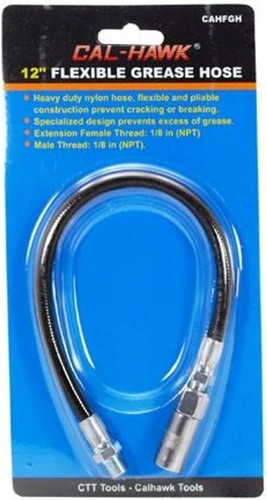 12" FLEXIBLE Grease Gun Hose Nylon Whip w/ Coupler Nozzle flexible and ...