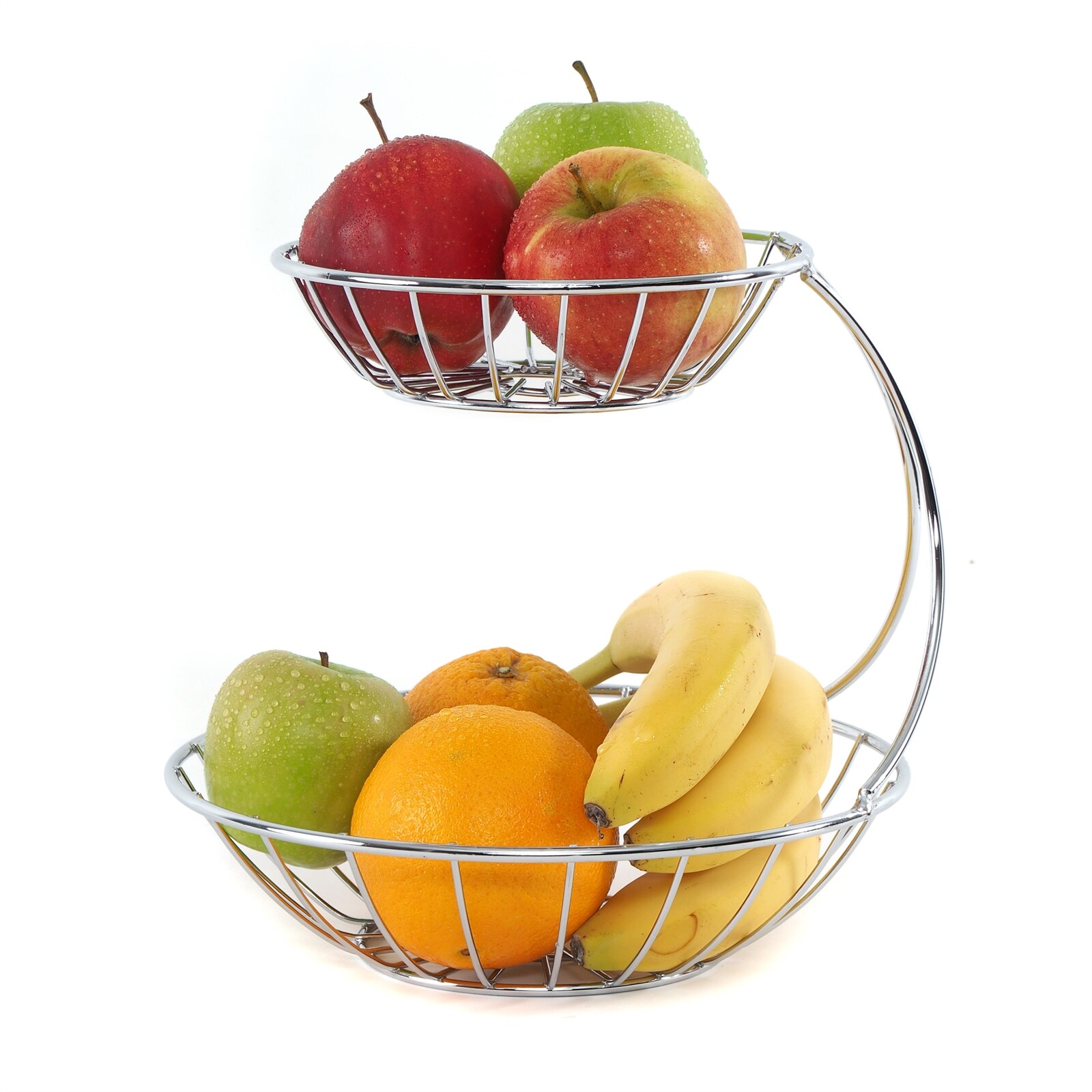 OBSTKORB "STAGE" | 2 Körbe, Eisen verchromt, 24 cm | Etagere ...