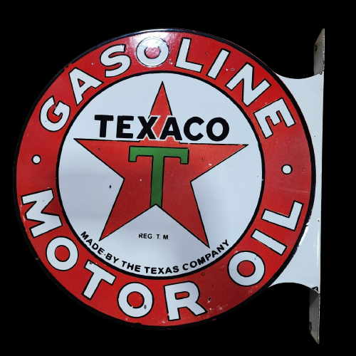 PORCELIAN TEXACO ENAMEL SIGN SIZE 18X18 INCHES 2 SIDED WITH FLANGE | eBay
