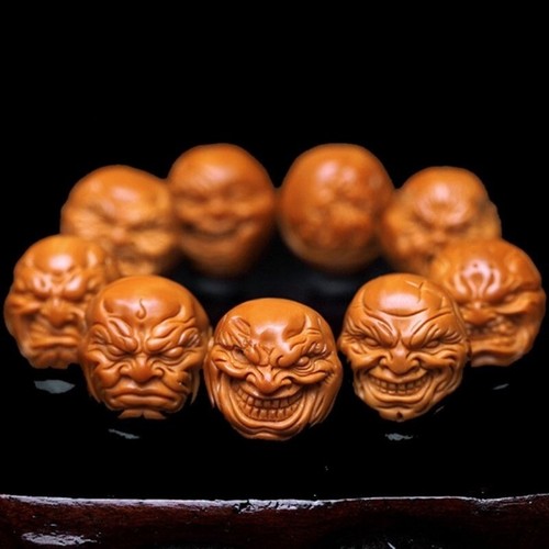 23*17mm Olive Carved Core Mountain Ghost Evil Monk Olive Hu Bracelet ...
