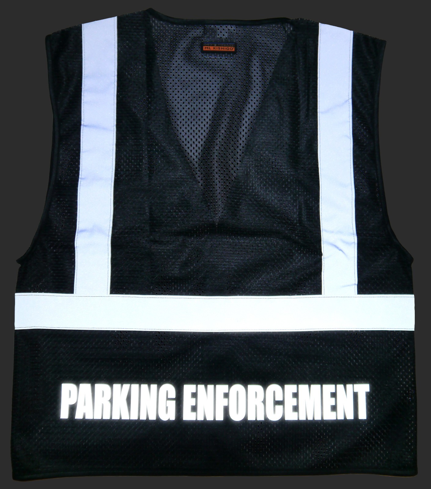Parking Enforcement safety vest, black, REFLECTIVE design, High ...