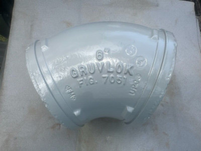 Gruvlok Fig. 7051 6" 45 Degrees Elbow Fitting-Blasted Painted PPG ...