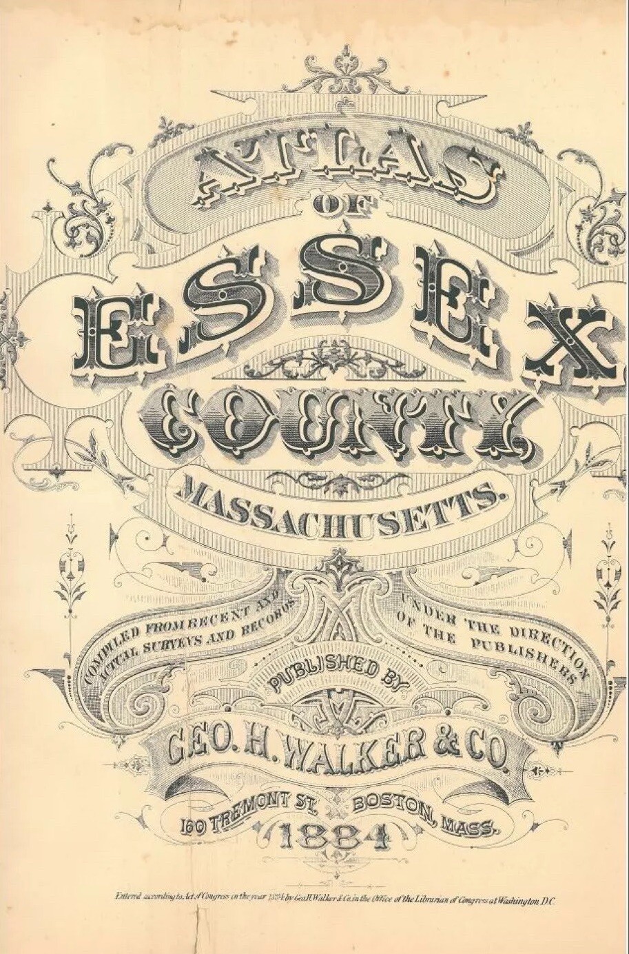 1884 Original Map Haverhill Middleton Mass MA Old Essex Merrimac River ...