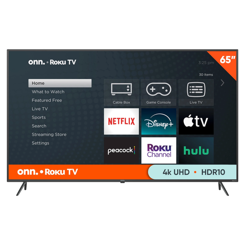 Onn. 65” Class 4K UHD (2160P) LED Roku Smart Television HDR (100012587 ...