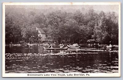 1924 LAKE SHERIDAN PENNSYLVANIA BRENNEMANS LAKE VIEW HOUSE /CANOES | eBay