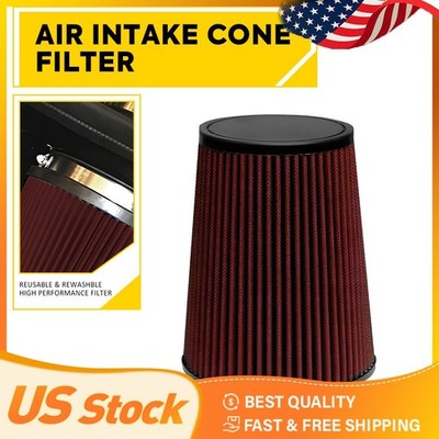 RED 4" 102mm Inlet Truck Air Intake Cone Replacement Quality Air Dry ...