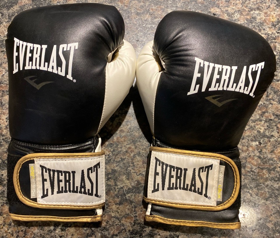 EVERLAST Powerlock 16Oz. Boxing Gloves Kickboxing Sparring Excellent ...