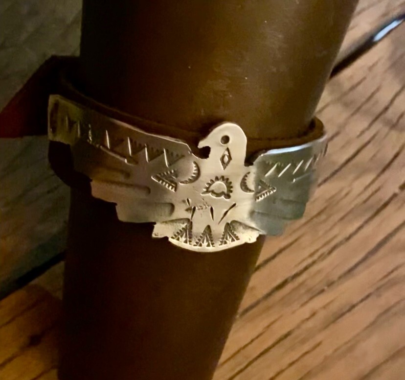 Men's Thunderbird Cuff Leather Concho Bracelet $285 LAST ONE! | eBay
