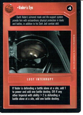 STAR WARS CCG PREMIERE BLACK BORDER RARE VADER'S EYE ex | eBay UK