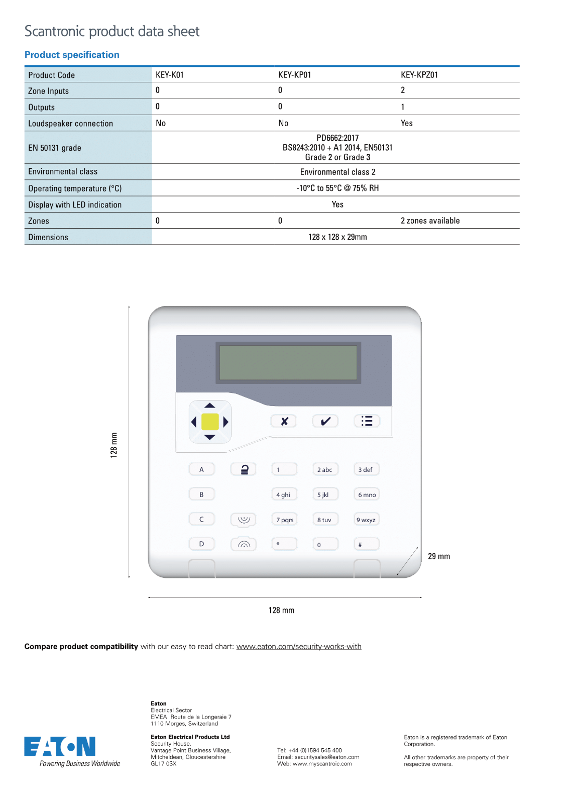 Compact Wired Intruder Burglar Alarm System Kit and Accessories Eaton I ...