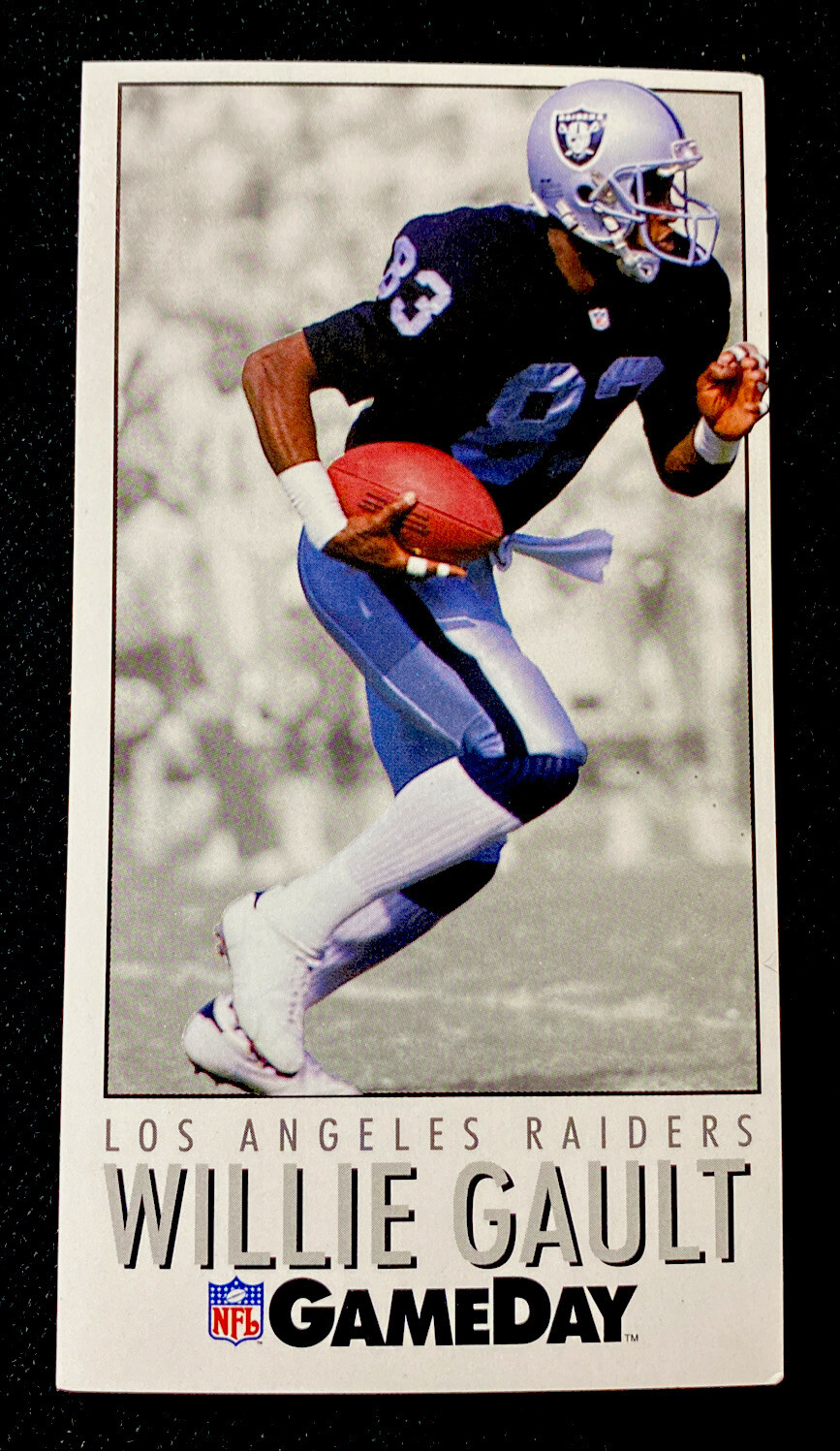 WILLIE GAULT Los Angeles Raiders NFL 1992 Game Day Football “OVERSIZED ...