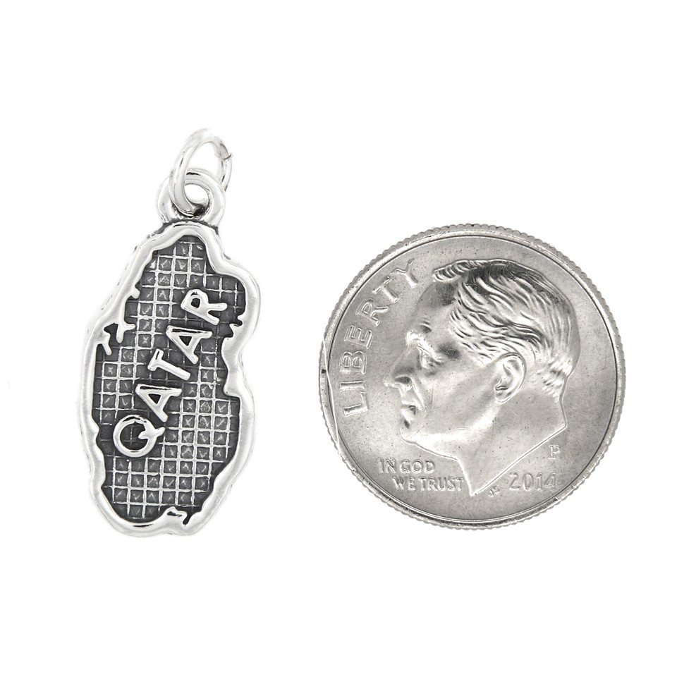 Sterling Silver Qatar Country Map Travel Charm or Pendant | eBay