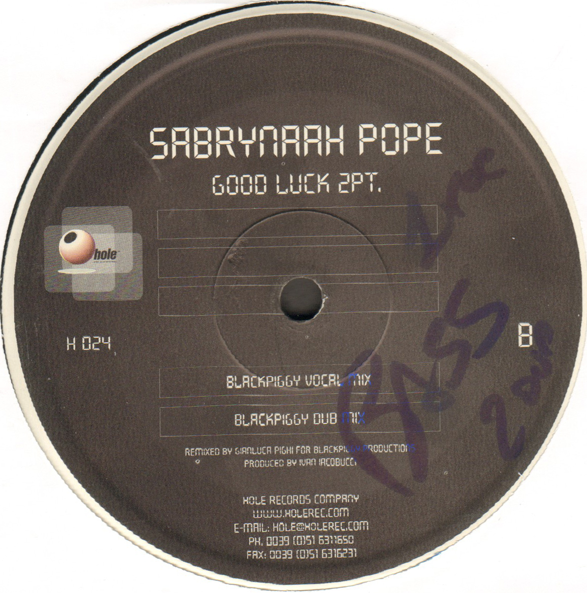 SABRYNAAH POPE - Good Luck Pt.2 (Vocal Mix ,Black Piggy Rmx) 2001 Hole ...