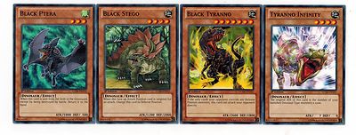 4-cards set: Black Ptera_Stego_ Black Tyranno_Tyranno Infinity 1st Lcjw ...