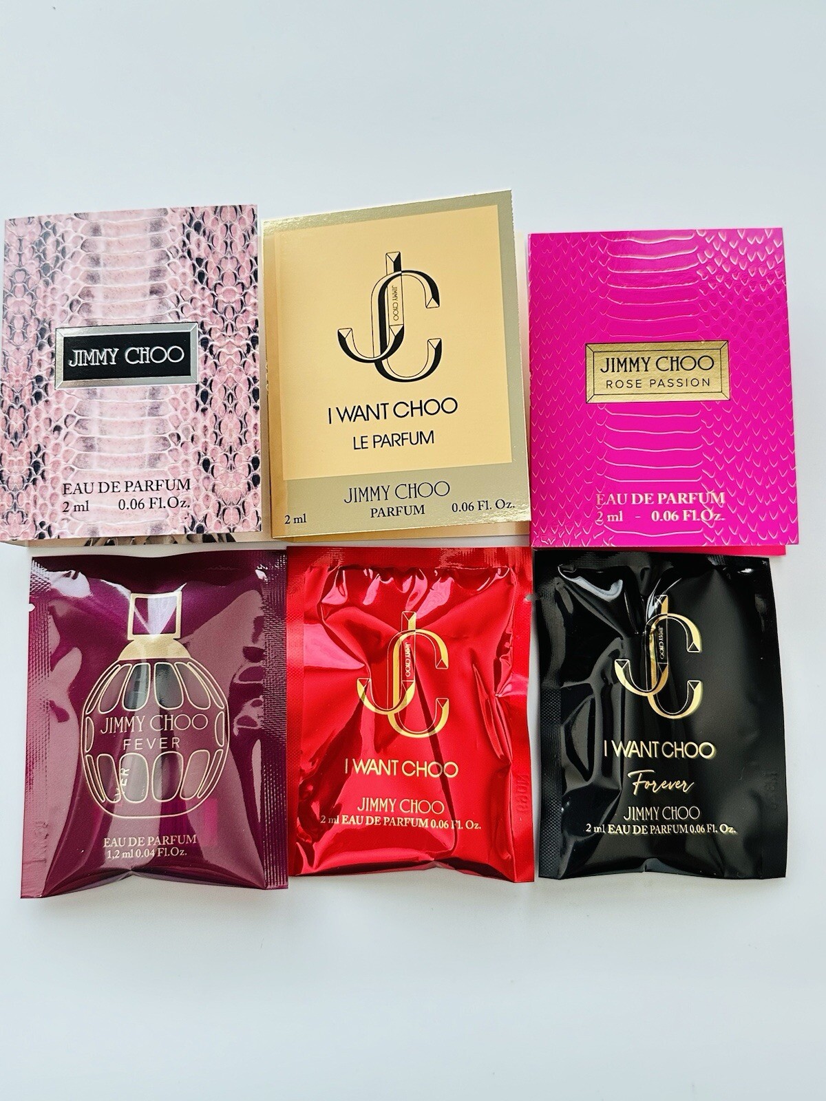 Jimmy Choo Perfume Sample Size 6pcs (Jimmy Choo, Fever, Rose Passion ...