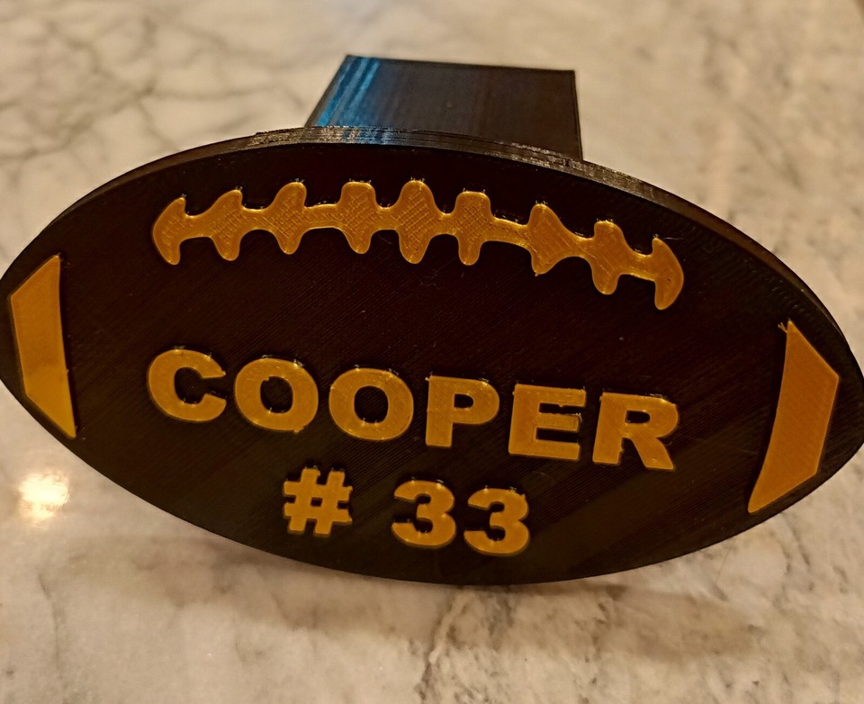 2 Personalized FOOTBALL trailer hitch covers with your choice of names ...