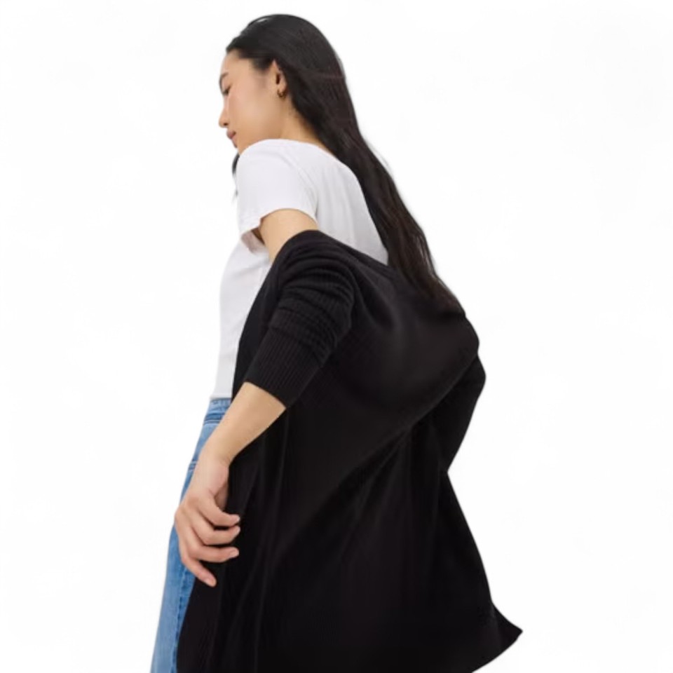 Ladies Longline Cardigan Open Edge to Edge Soft EX STORE Knitted Top ...