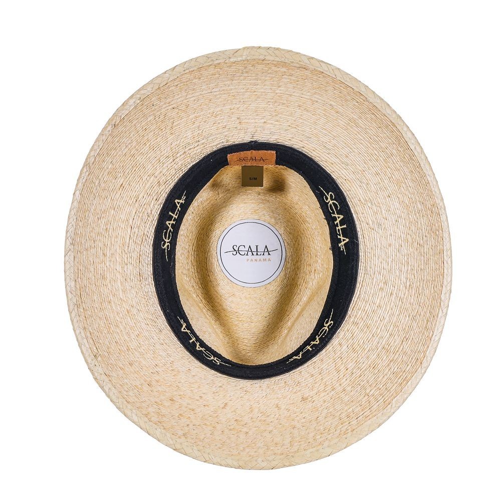 SCALA * MENS OUTBACK FEDORA HAT * L * NEW PANAMA PALM FIBER STRAW SUN ...