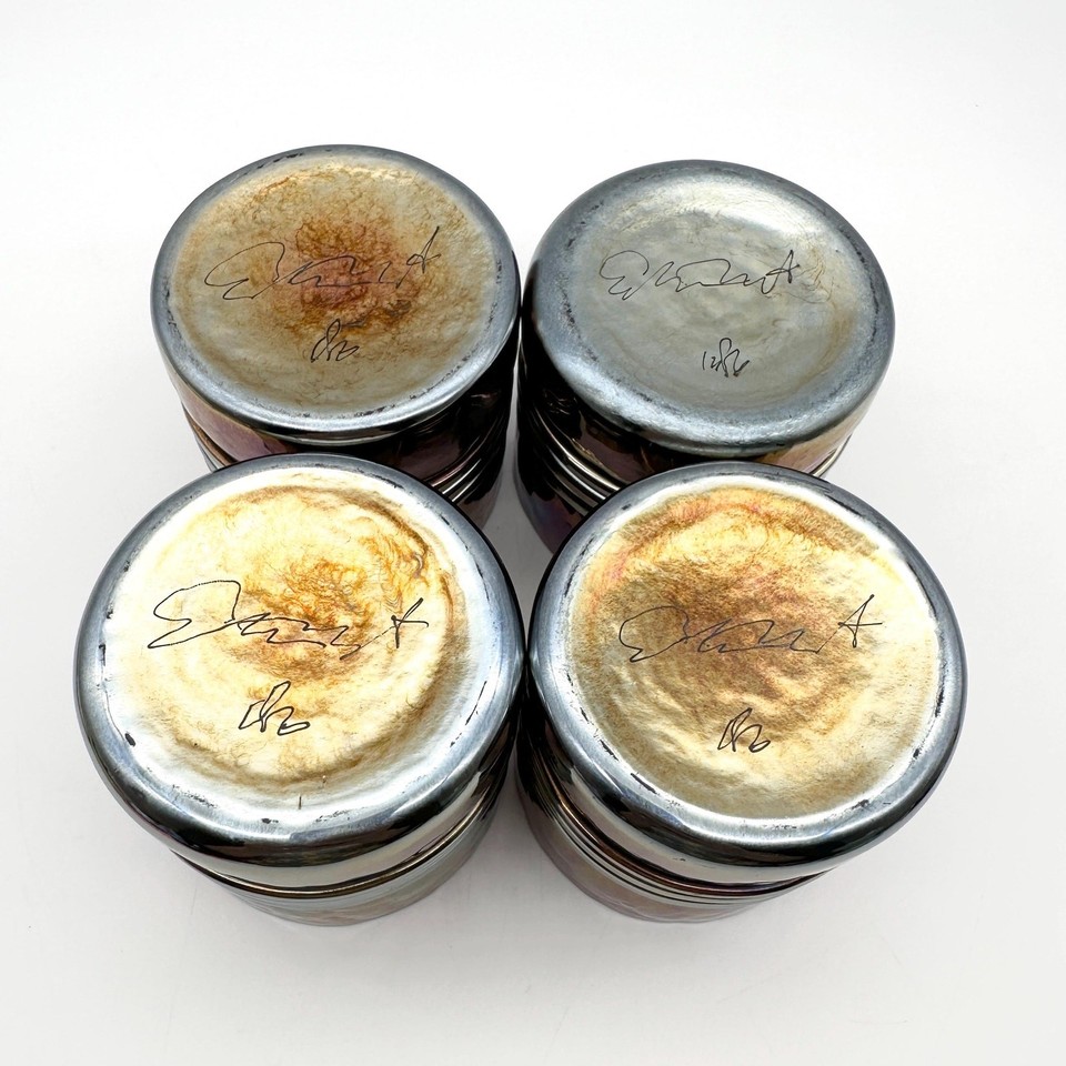 Esteban Prieto Signed 1980s Iridescent Art Glass Tumblers, Set of 4, 3 ...