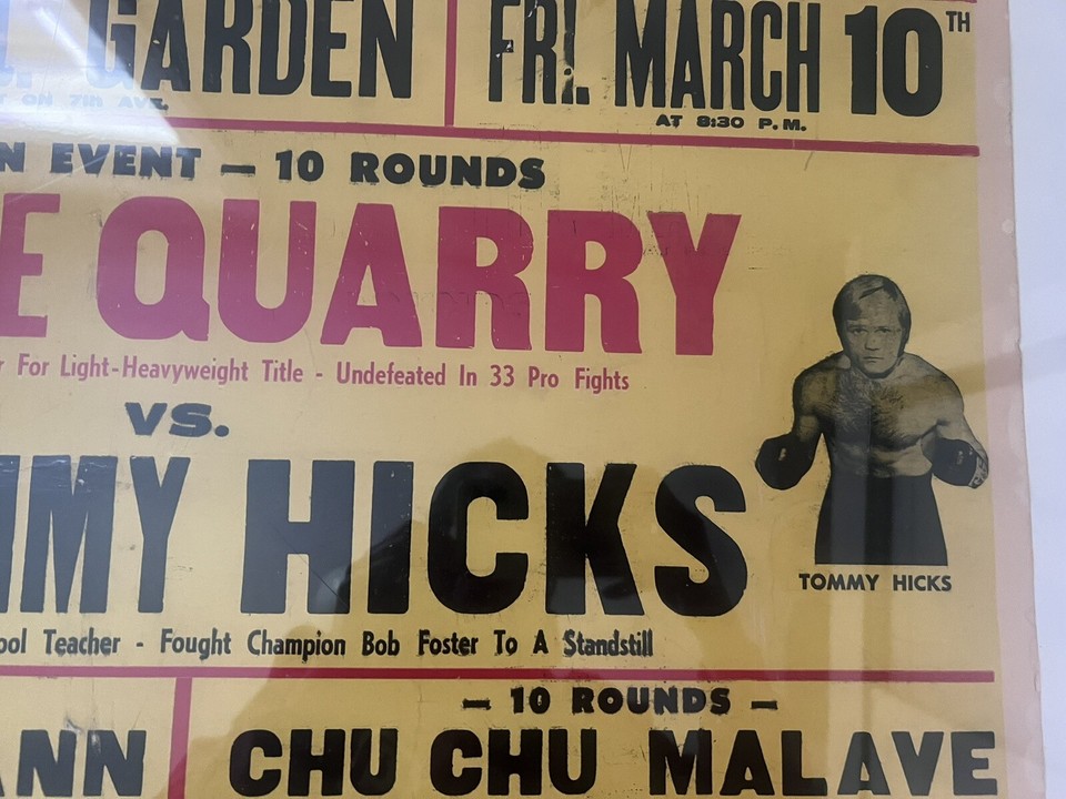 1972 MIKE QUARRY VS. TOMMY HICKS ON-SITE LIGHT HEAVYWEIGHT BOXING ...