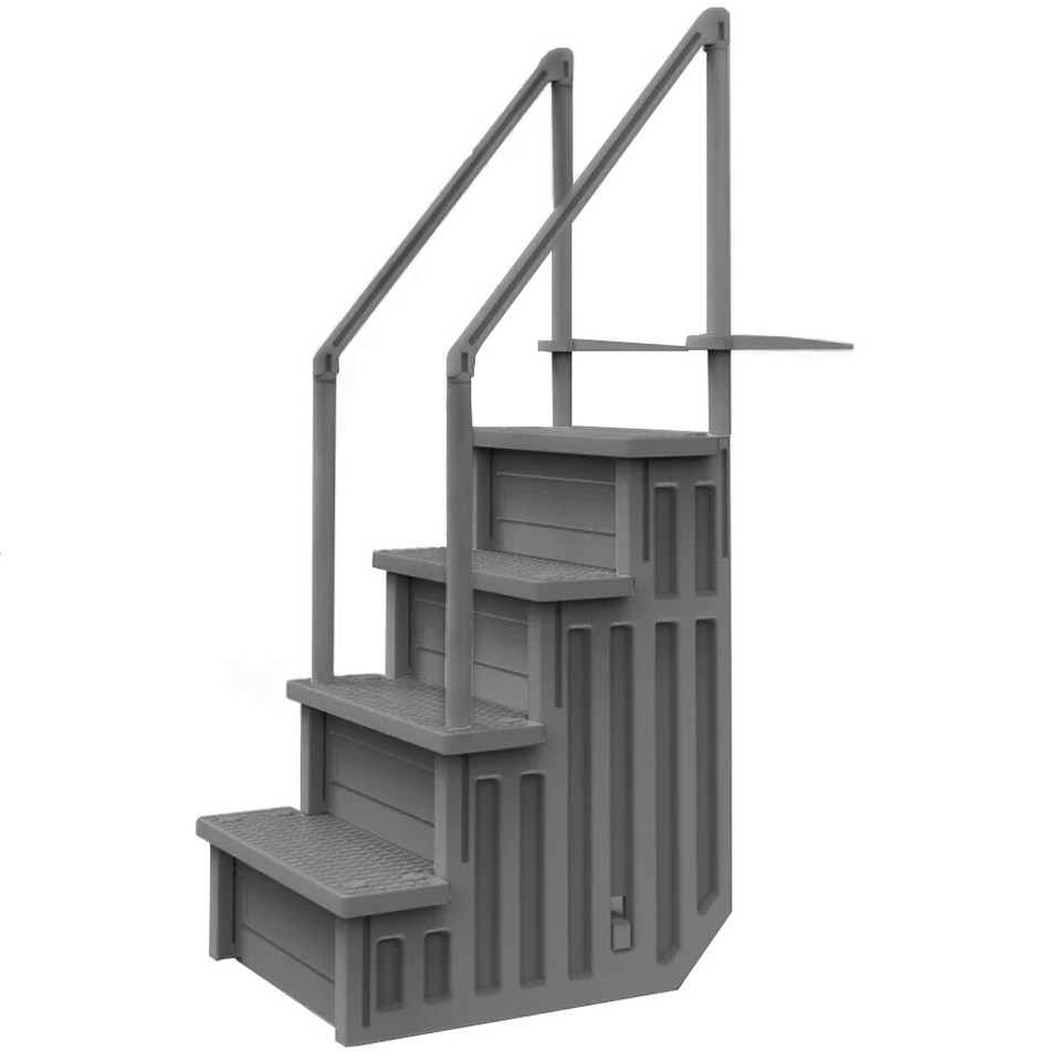 Aqua Select 28" Wide Above Ground Heavy Duty Swimming Pool Step Ladder ...