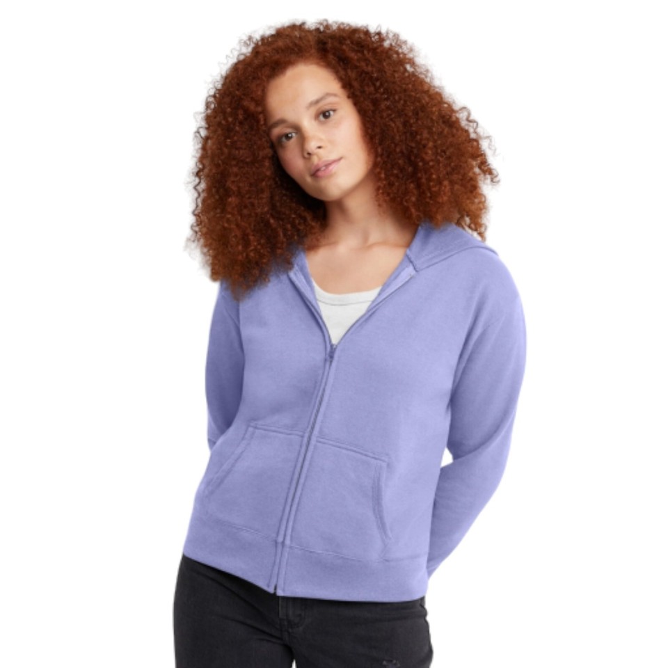 Hanes Women’s Hoodie Cotton Blend Lightweight Zip Up Jacket Pockets | eBay