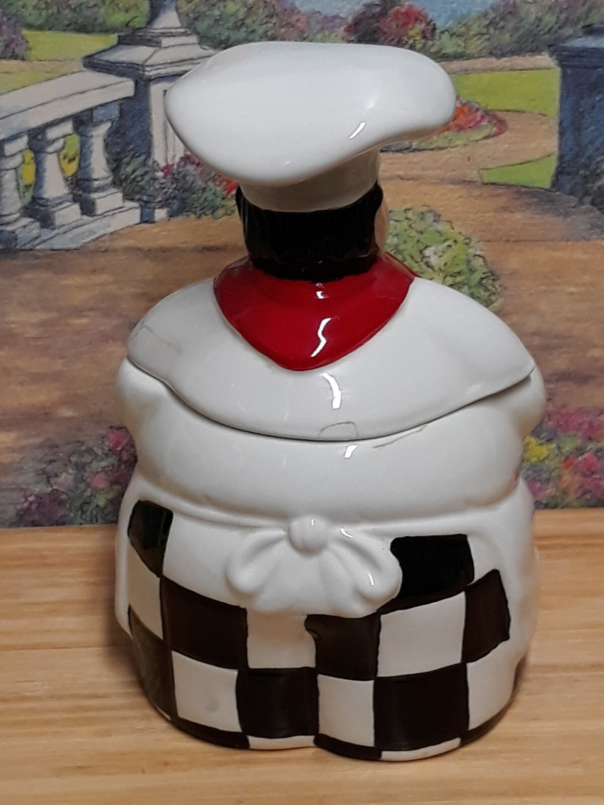 Set of Two Casa Vero Fat Chef Ceramic Canisters with Shalf by ACK | eBay