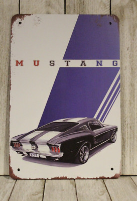 Ford Mustang Tin Metal Sign Vintage Rustic Look Muscle Car Car Auto ...