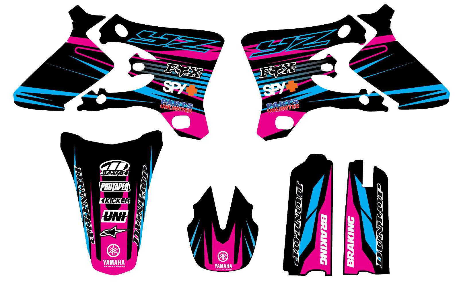 YAMAHA SECTOR PINK GRAPHICS MX DECALS 21 MIL YZ250F YZ450F YZF250 2003 ...