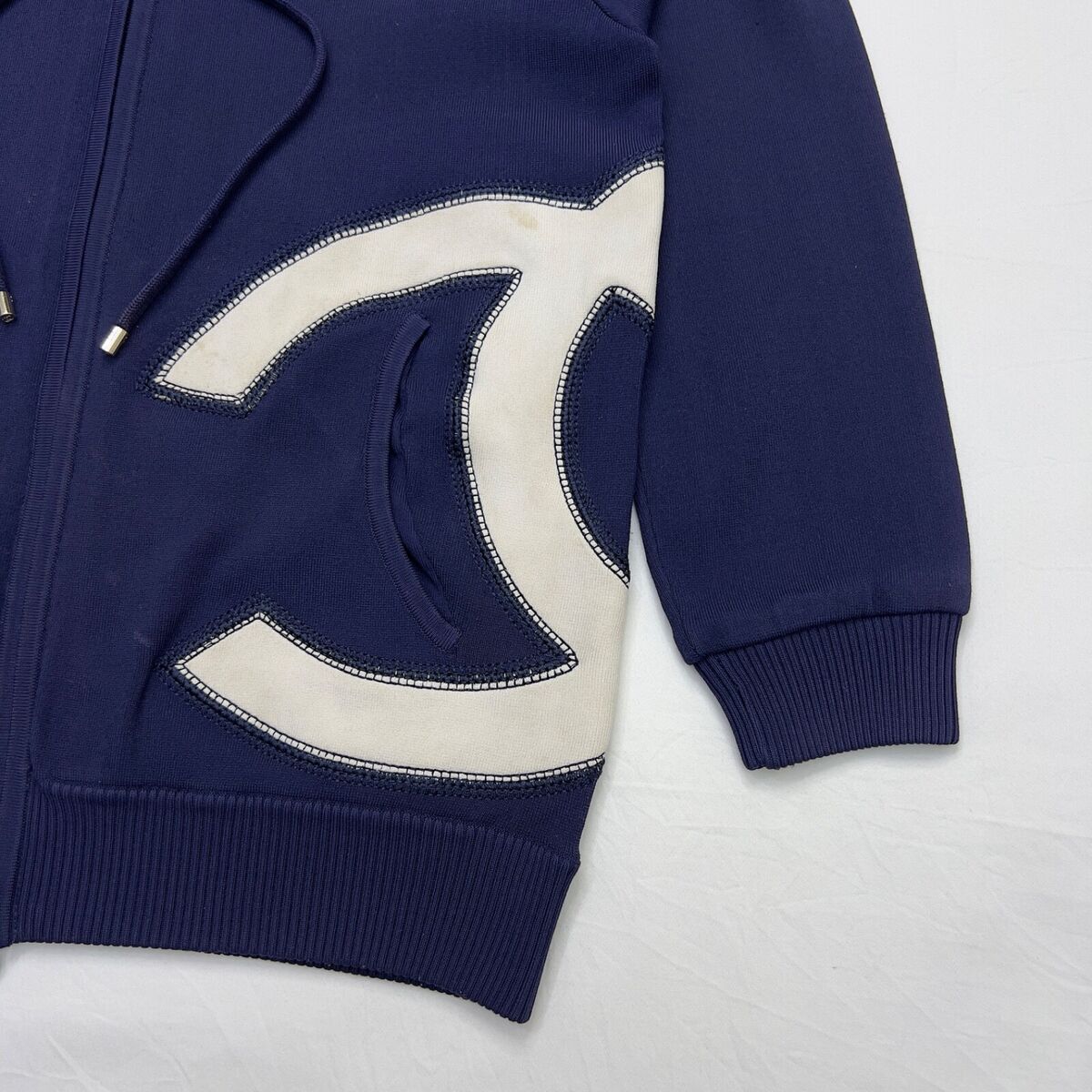 Chanel Blue Viscose Knitwear Zipped Hoodie Size 34 | eBay Chanel Blue Viscose Knitwear Zipped Hoodie Size 34 | eBay