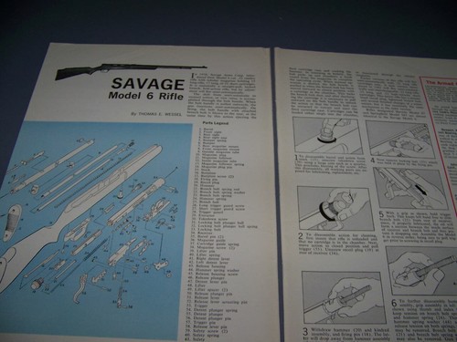 HISTORY: SAVAGE MODEL 6 .22 RIMFIRE RIFLE...PHOTO/TAKEDOWN/EXPLODED ...