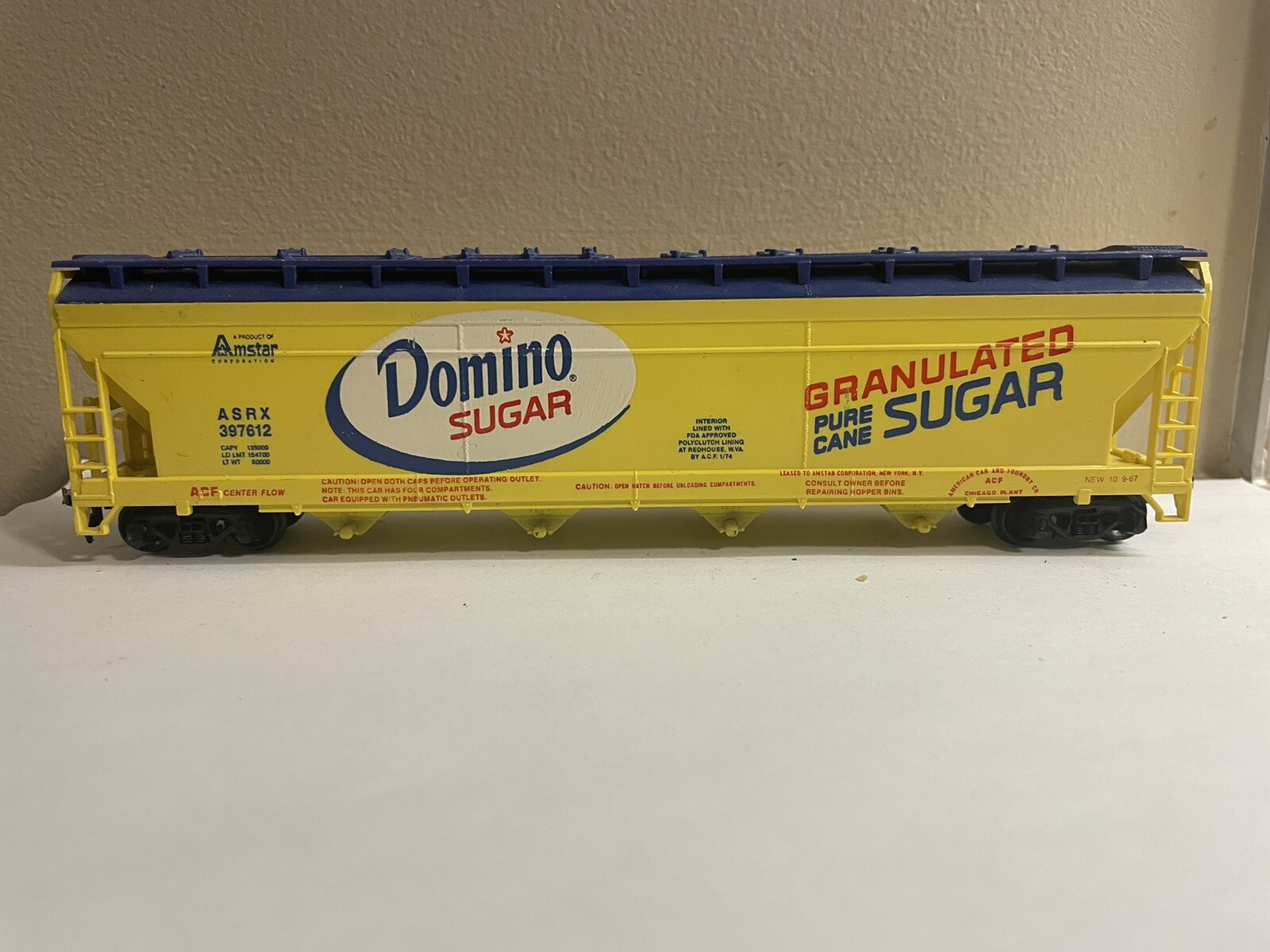 TYCO 60’ 4 BAY CLOSED HOPPER CAR DOMINO SUGAR HO SCALE EXCELLENT | eBay