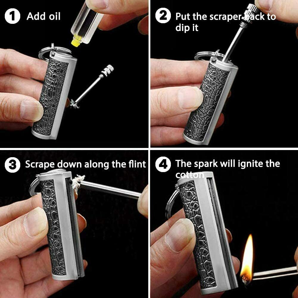 2PCS Fire Starter Emergency Tool Flint Match Lighter Camping Survival ...