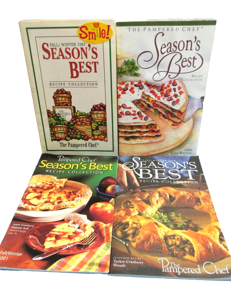 4 Pampered Chef Season's Best Fall Winter Recipes Cookbook LOT Free US ...