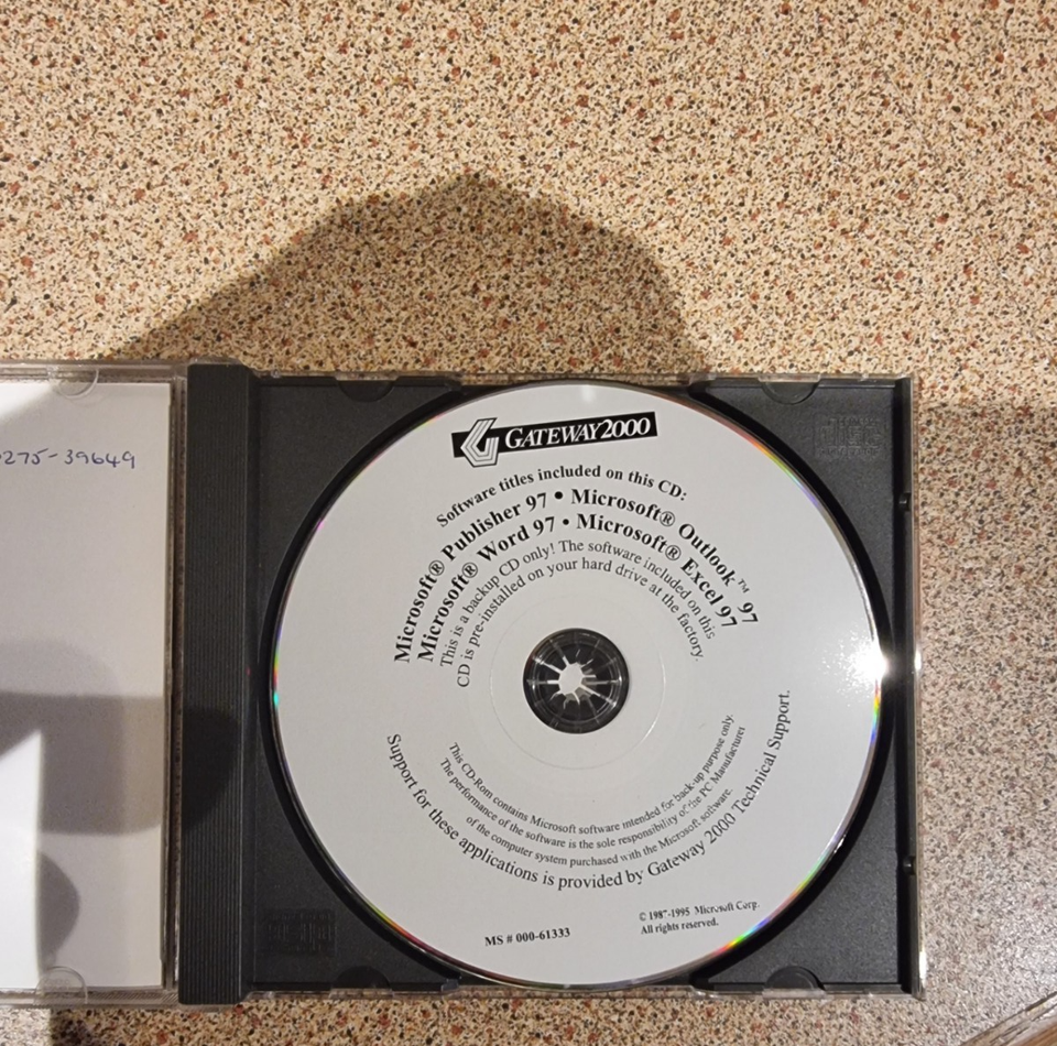 Gateway 2000 Back up software CD word/publisher/outlook/excel 97 | eBay UK
