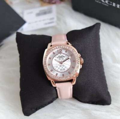 NWB 14503151 AUTHENTIC Coach Rose Gold Swarovski Crystal Woman Pink ...