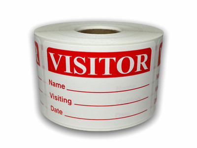 Red Visitor Identification Name Tag Badge Labels (2"x3", 500/Roll) | eBay