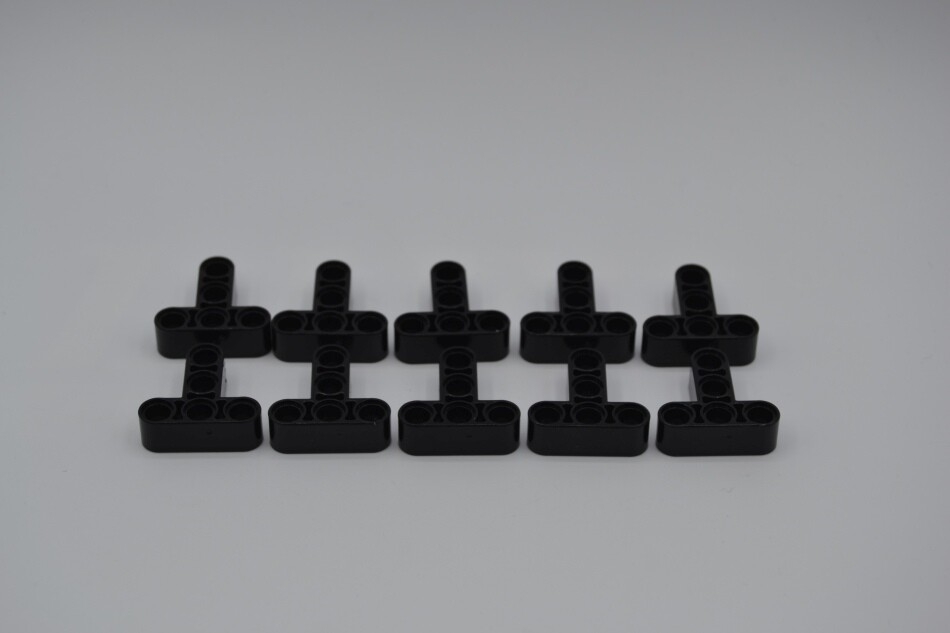 LEGO 10 x Technik T-Stück 3x3 schwarz black technic t-beam 3x3 w. hole ...