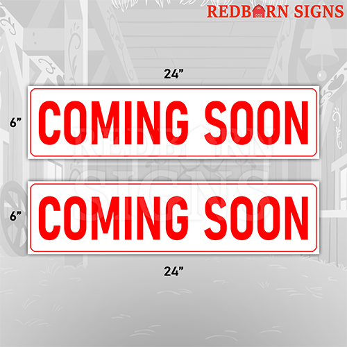 Coming Soon 6"x24" REAL ESTATE RIDER SIGNS Double Sided 2PK - Visible ...
