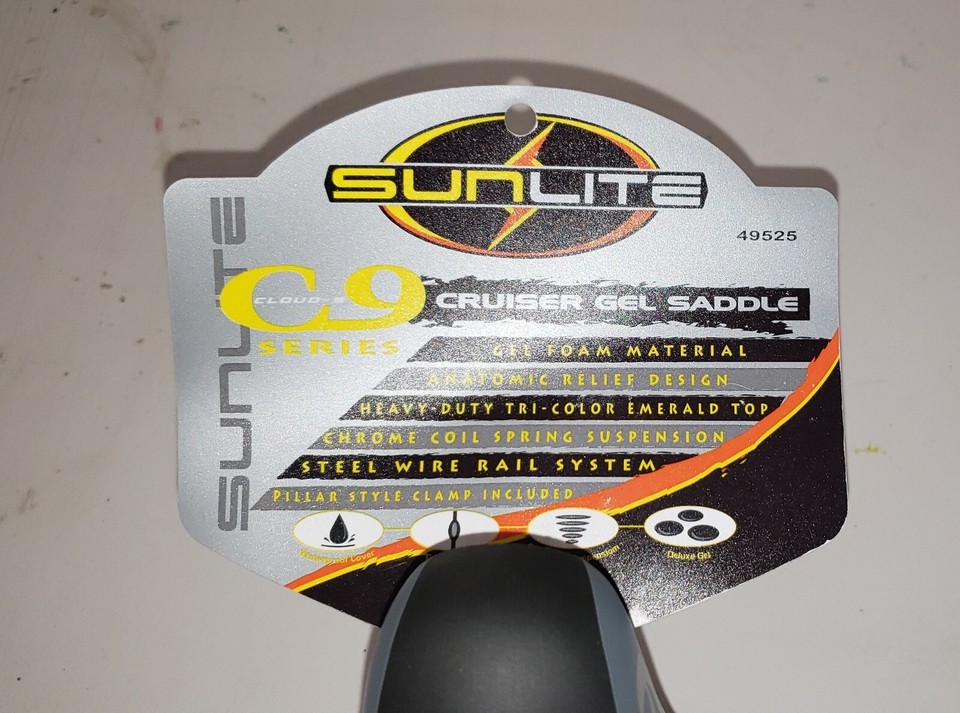 Sunlite Cloud 9 Black Bicycle Suspension Cruiser Saddle Gel Foam Bike ...