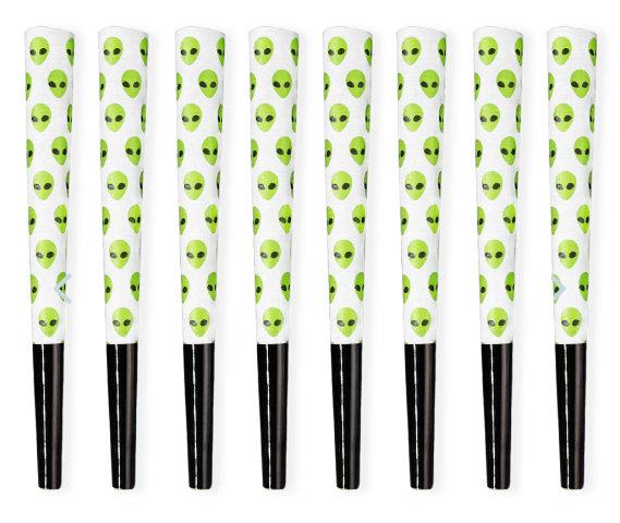 Alien Head Pre Rolled Cones 98mm Slow Burn Natural * 8 CONES * Elephant ...