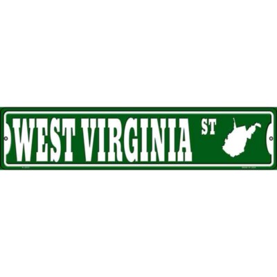 West Virginia St Silhouette 24"x5" Metal Street Sign Plaque Home Door ...