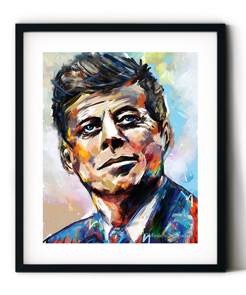 JFK Wall Art, President JFK Art, US History, Pop Culture, JFK Print ...