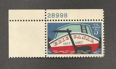 US Stamp # 1325 5 Cent "Erie Canal, 150 Years Plate single MNH OG 1967 ...